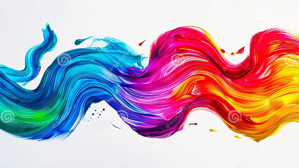A Colorful Paint Wave on White Background Stock Image - Image of ...