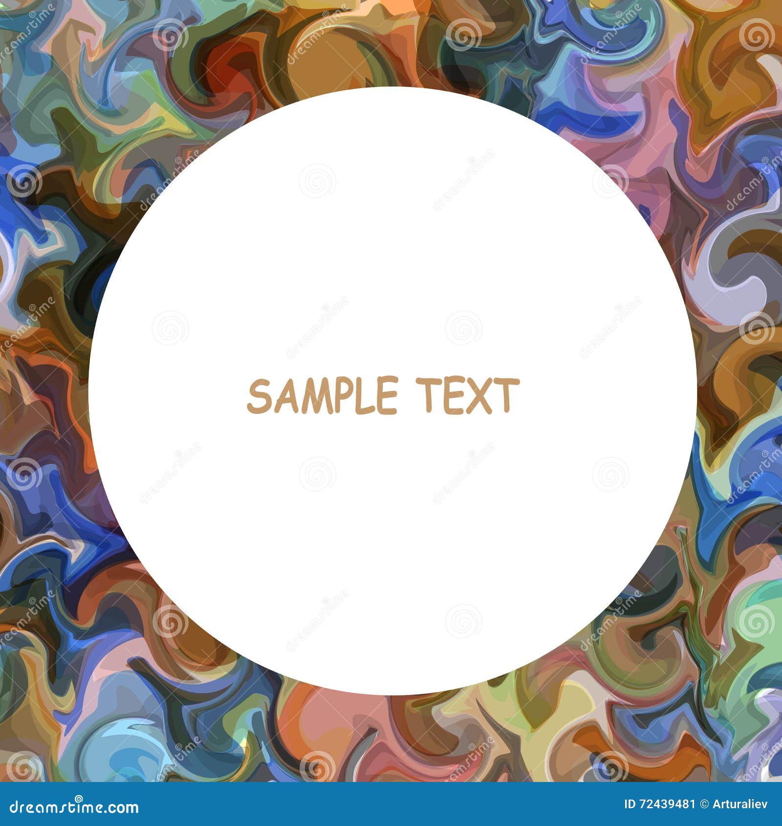 Colorful Painted Background with Round Frame for Text Stock Vector ...