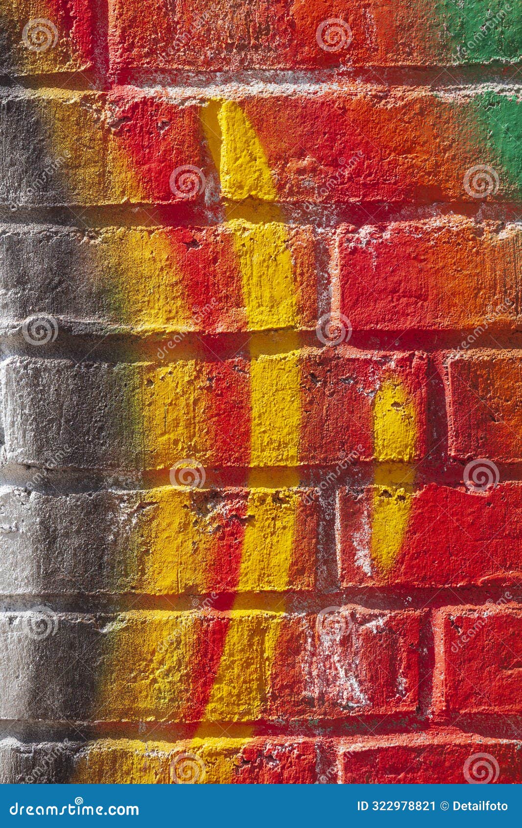 Colorful Painted Brick Wall As Background Stock Image - Image of ...