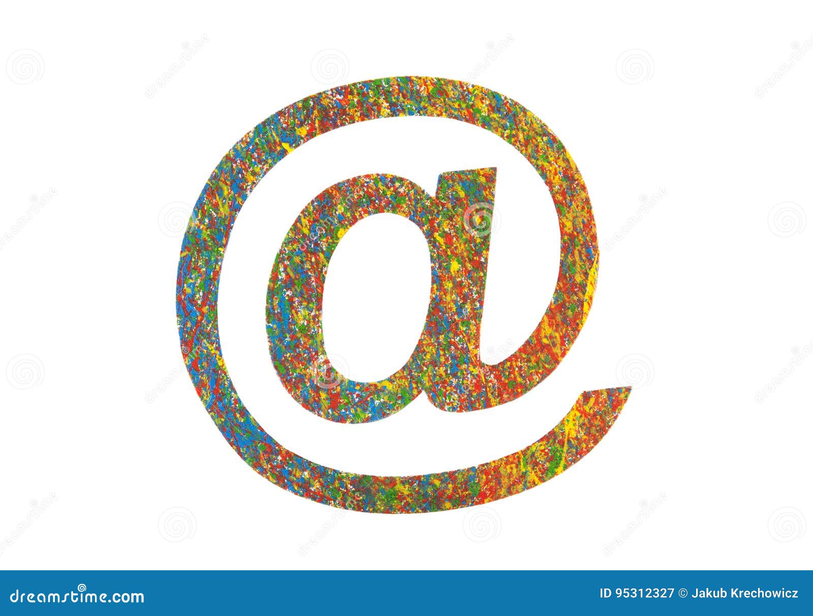 Colorful Painted Email Symbol Isolated on White Stock Illustration ...
