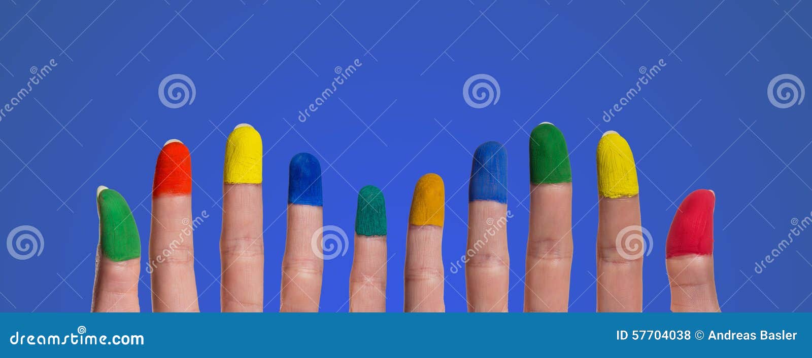 Colorful Painted Finger Tips Stock Photo - Image of school, sign: 57704038