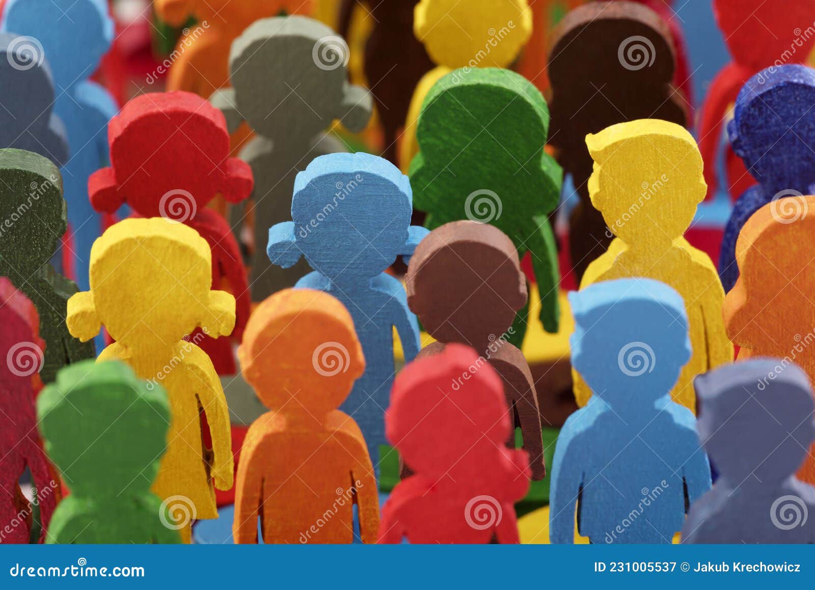 Colorful Painted Group of People Figures Stock Image - Image of person ...