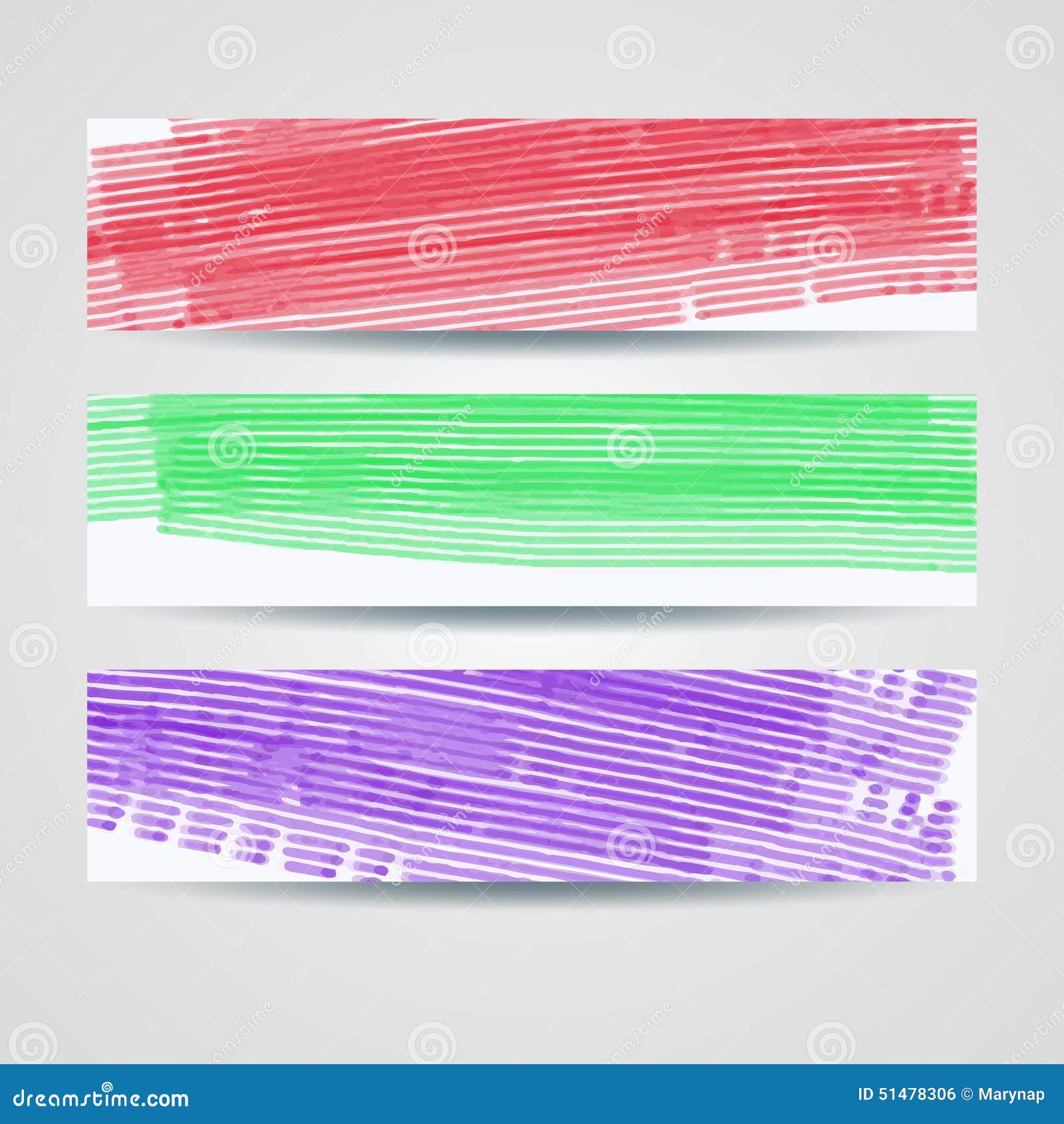 Colorful Painted Headers Set Stock Vector - Illustration of hand, card ...