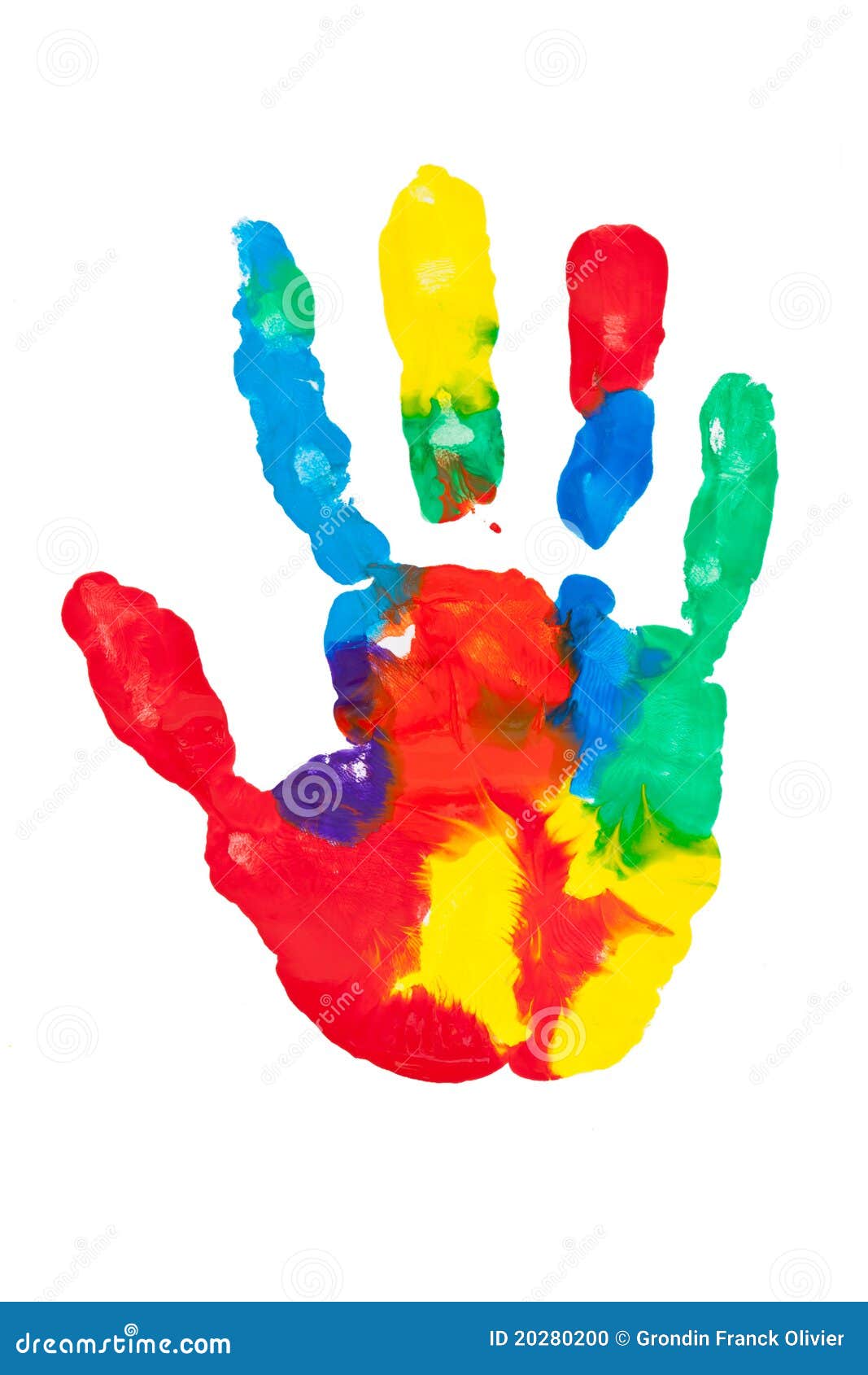Colorful Painted Palm Print Stock Photo - Image of colored, imprint ...