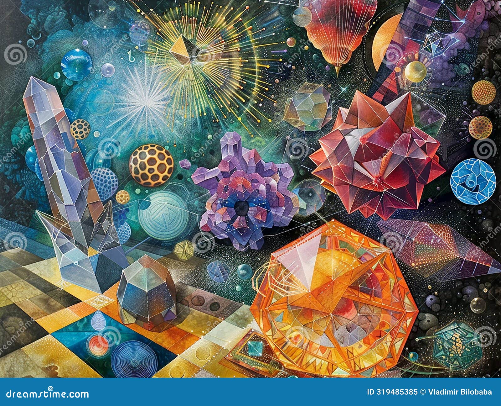 Dynamic Shapes and Sizes Painting Stock Illustration - Illustration of ...