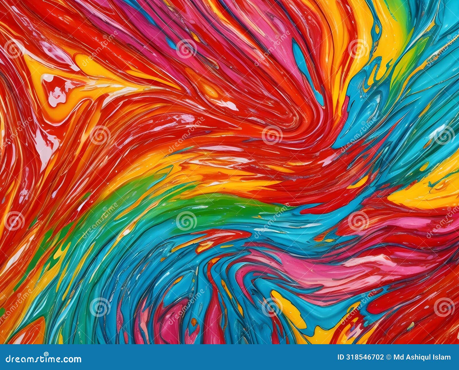 A Colorful Painting of the Rainbow Colored Dye Stock Illustration ...
