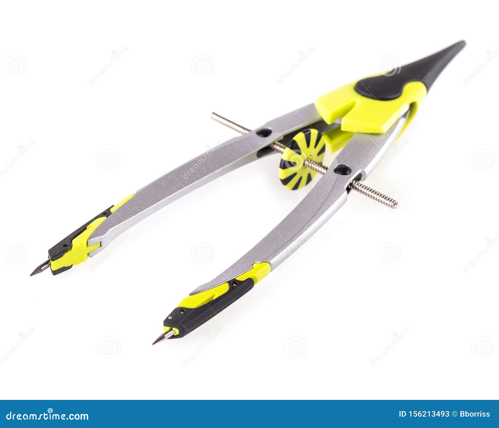 The Colorful Pair of Compasses on White Background Stock Image - Image ...
