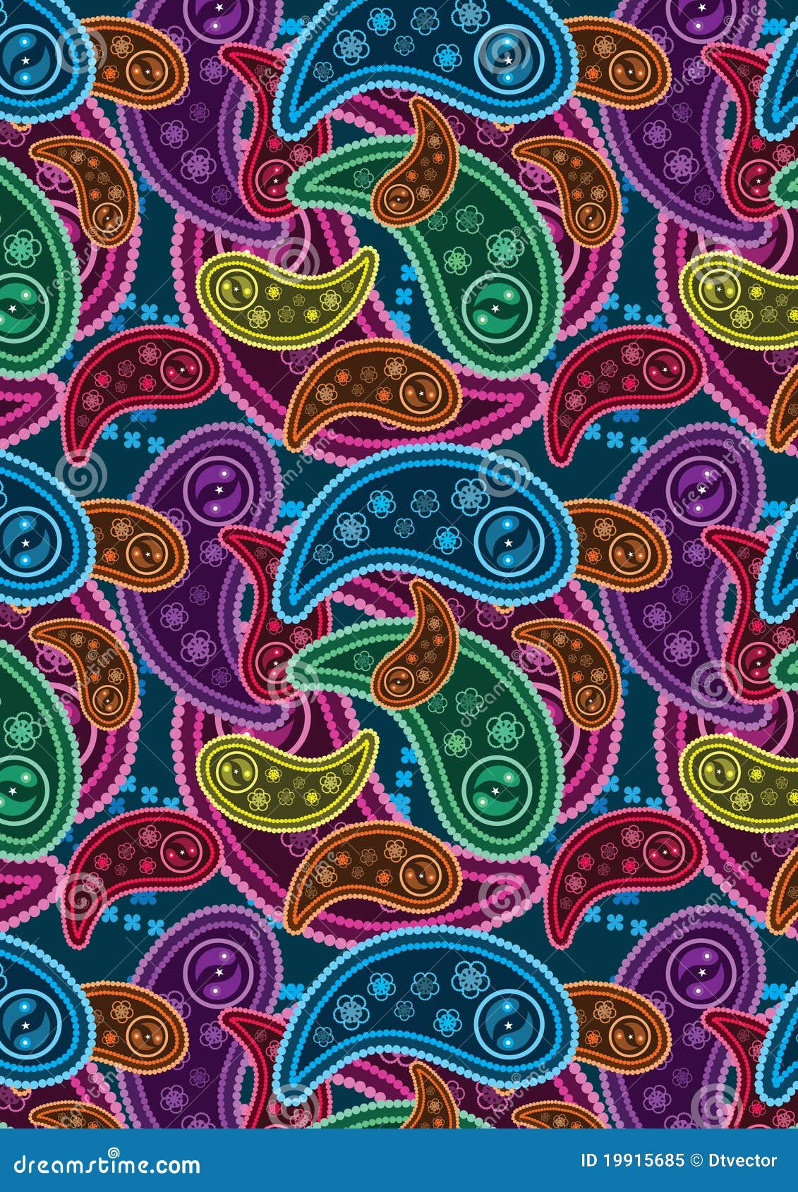 Colorful Paisley Background_eps Royalty Free Stock Photo - Image: 19915685
