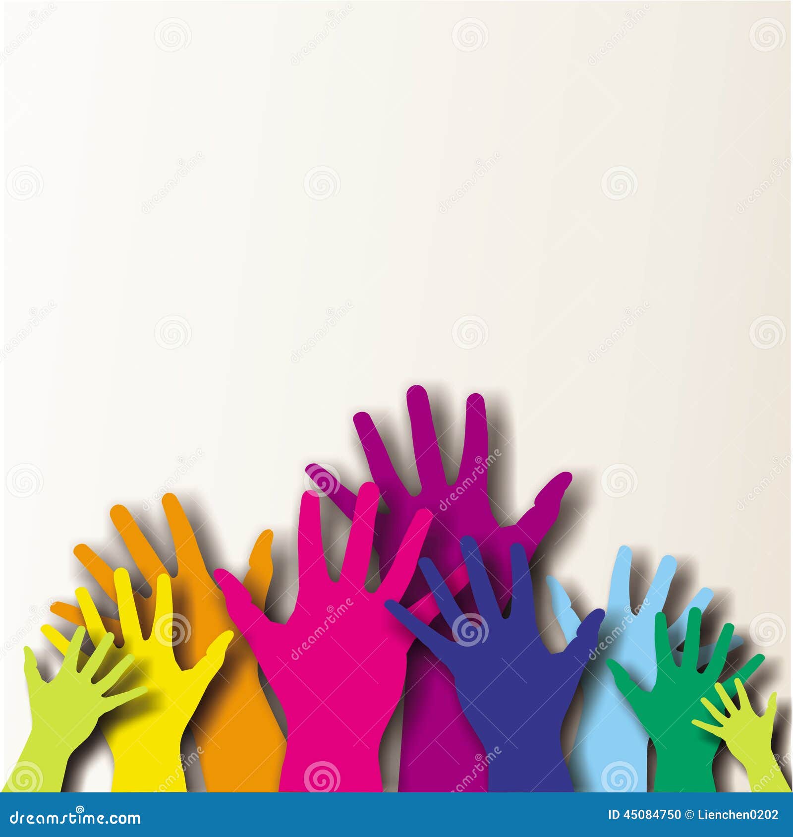 Colorful Paited Hands Vector Illustration | CartoonDealer.com #45084748