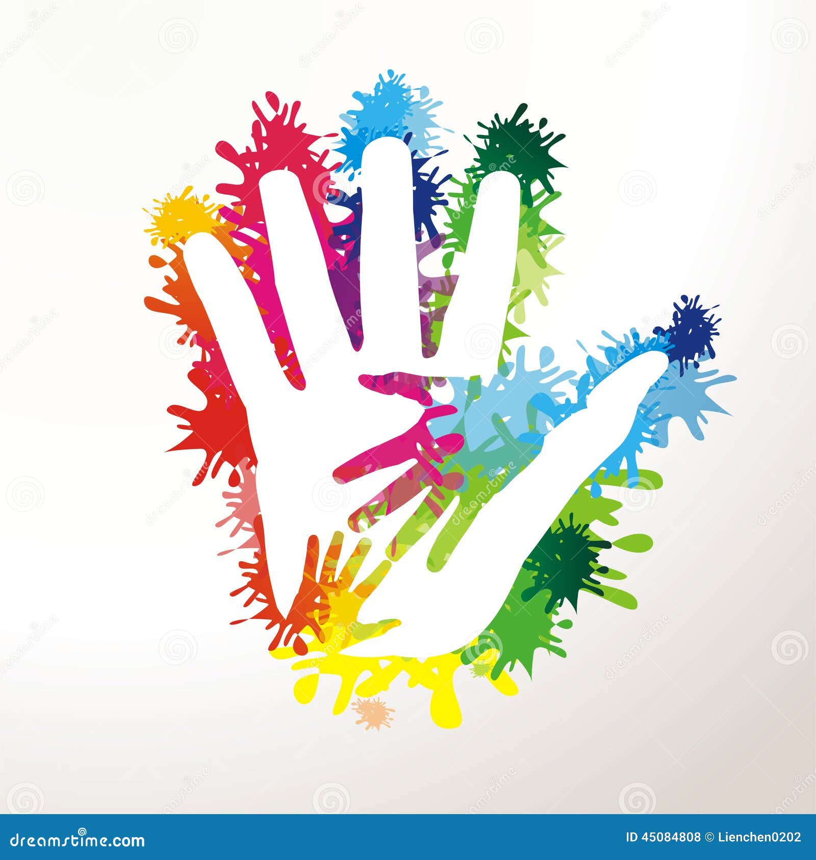 Colorful Paited Hands Stock Vector - Image: 45084808