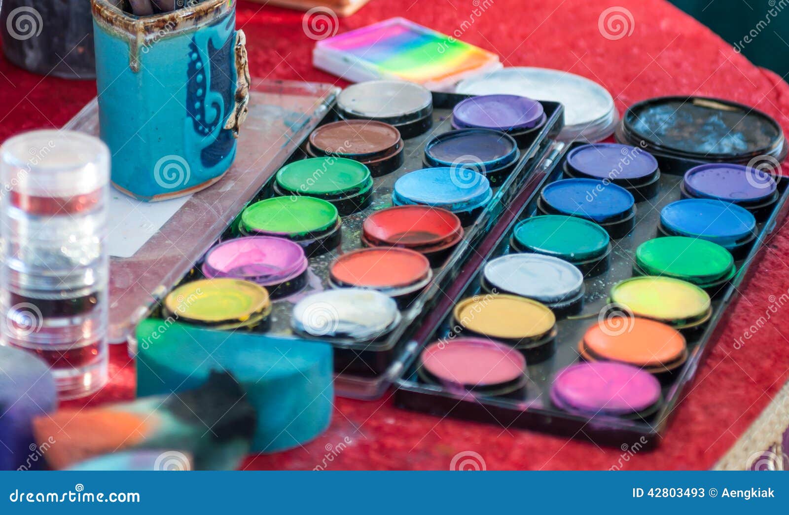 Colorful palette stock image. Image of paint, beauty - 42803493