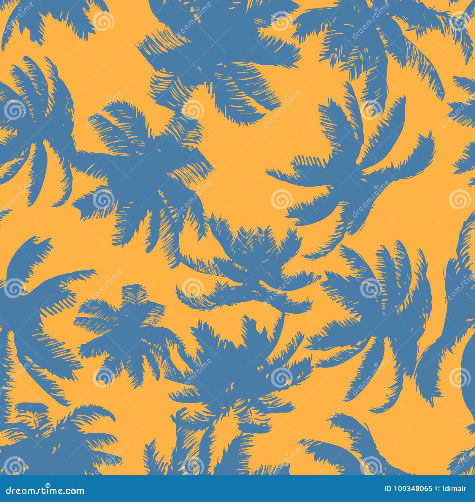 Colorful Palm Tree Seamless Pattern. Vector Stock Illustration ...