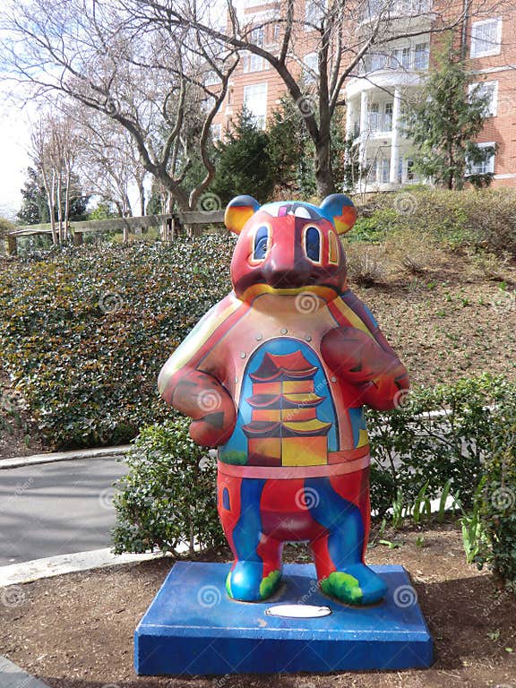 Colorful panda bear statue editorial photo. Image of blue - 91429491