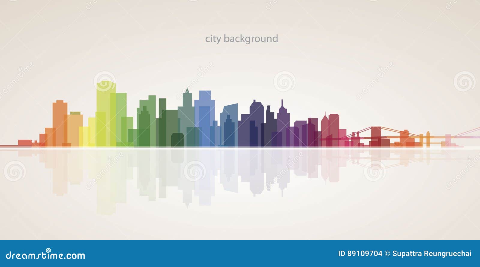 Colorful Panorama City Vector Background Stock Vector - Illustration of ...
