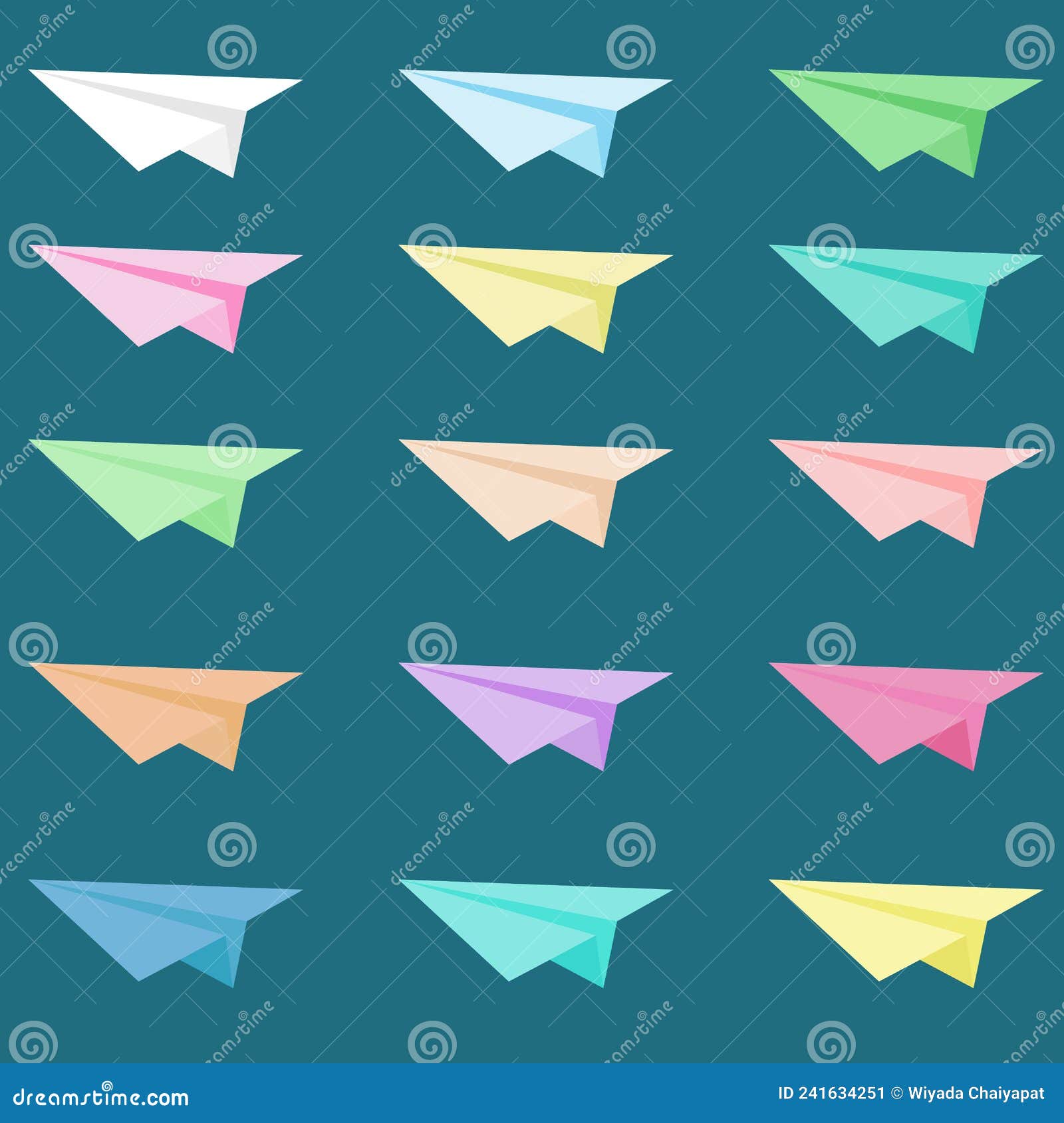 Colorful Paper Airplanes on a Blue Background Stock Vector ...
