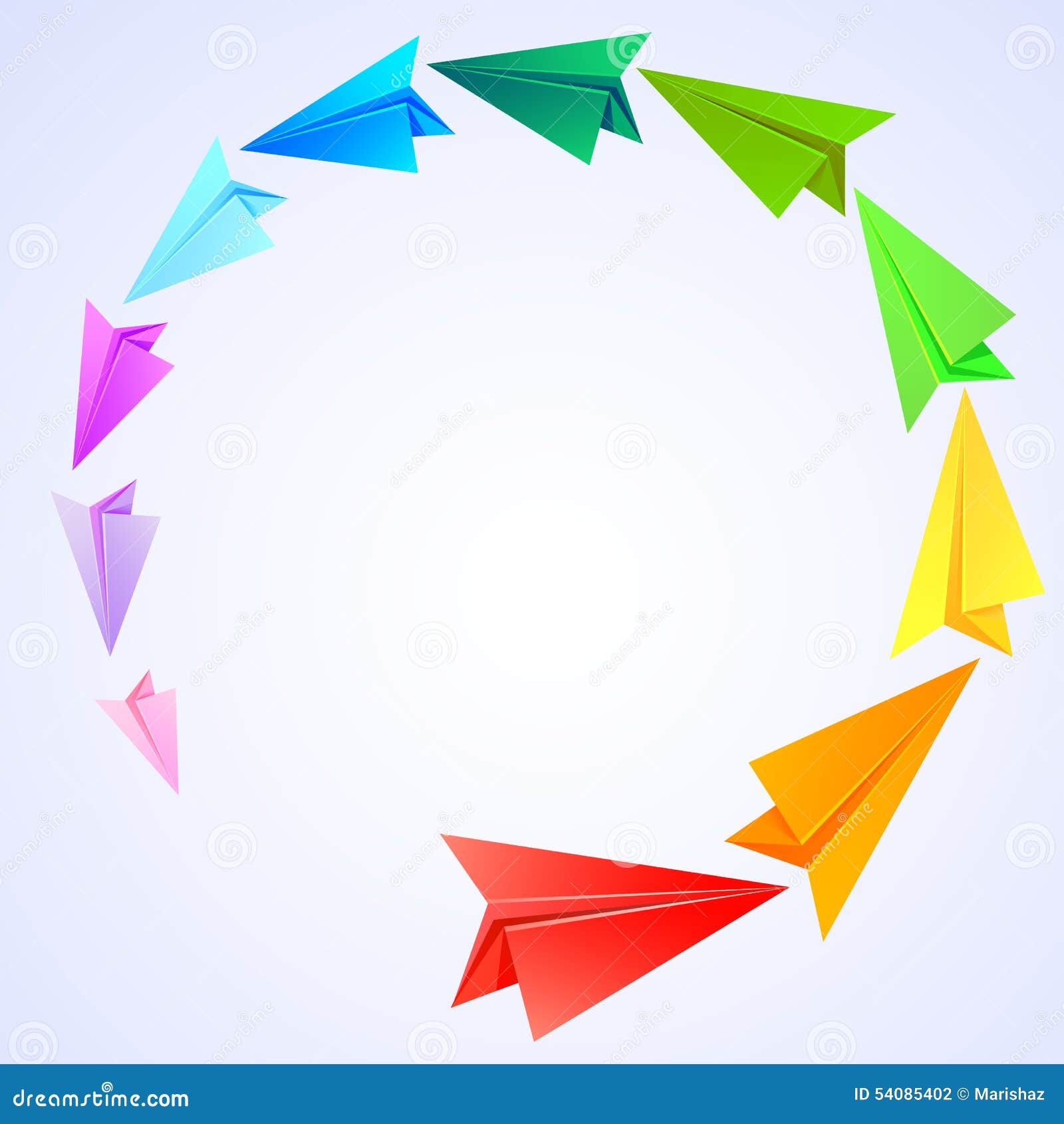 Colorful paper airplanes stock vector. Illustration of beautiful - 54085402