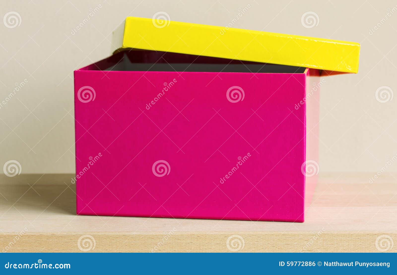 Colorful Paper Box on Table Stock Photo - Image of advertising ...