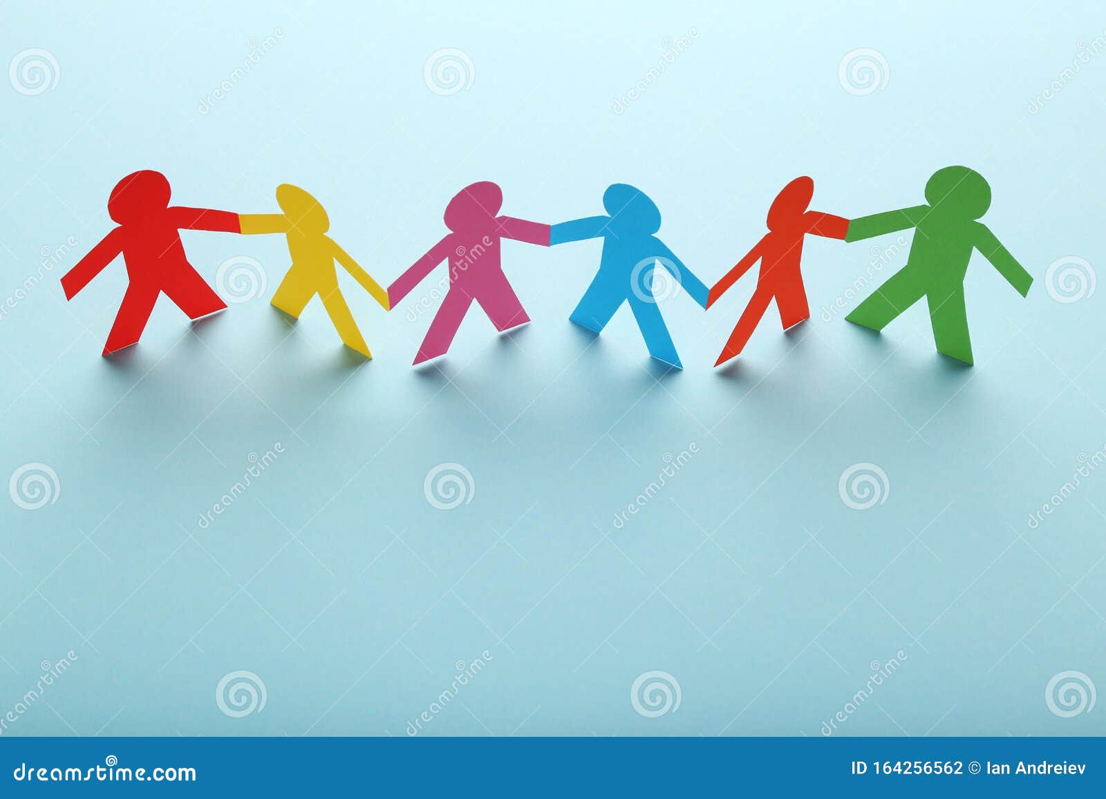Colorful Paper Chain People Stock Photo - Image of family, group: 164256562