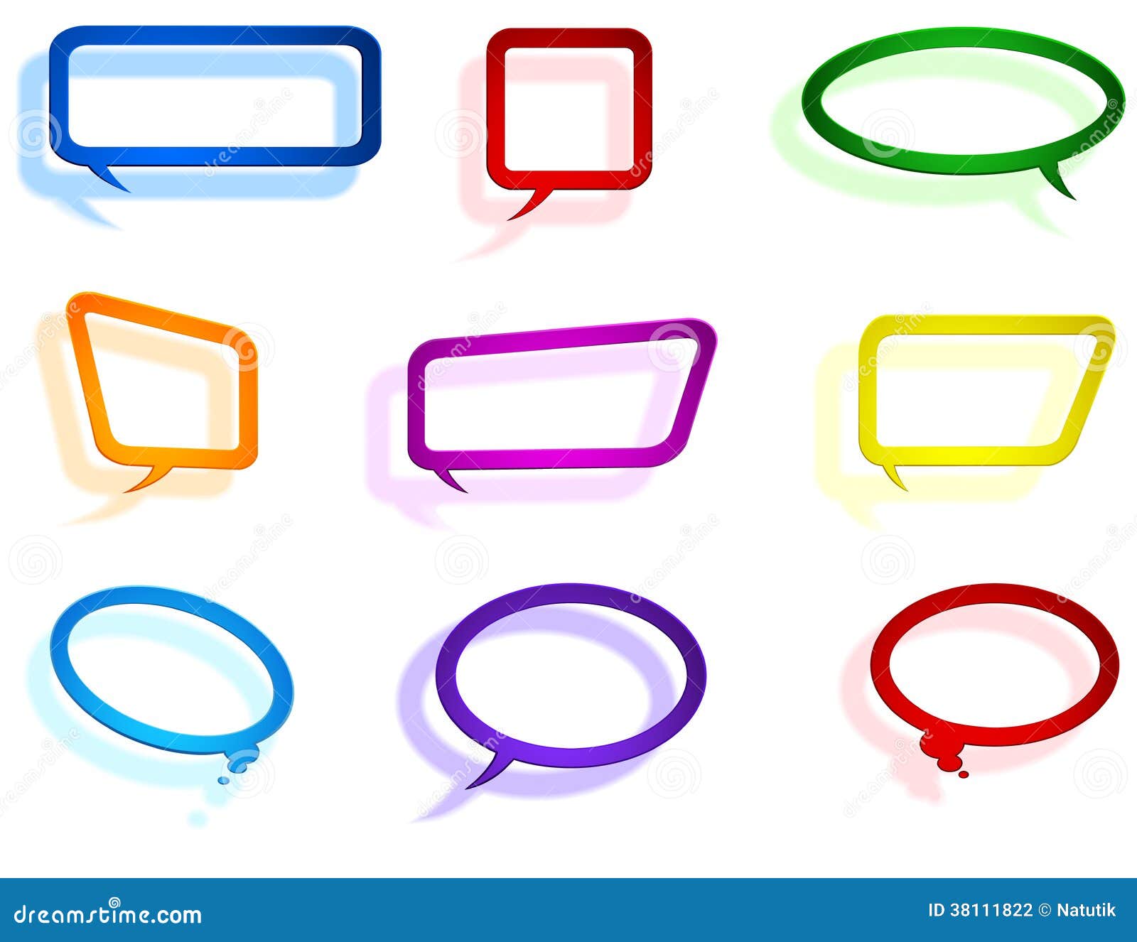 Colorful Paper Chat Elements Stock Illustration - Illustration of ...