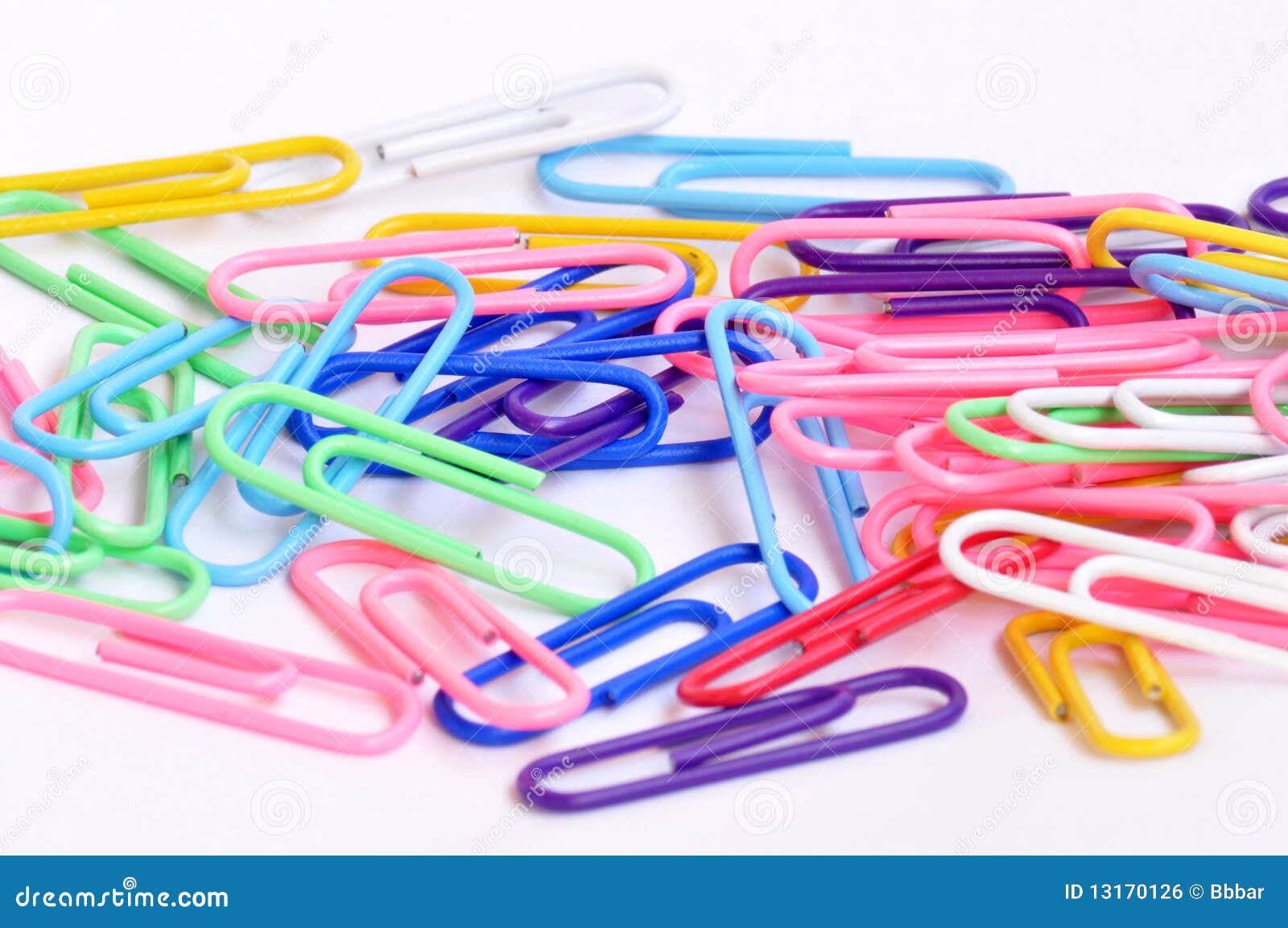 Colorful Paper clips stock photo. Image of needles, close - 13170126