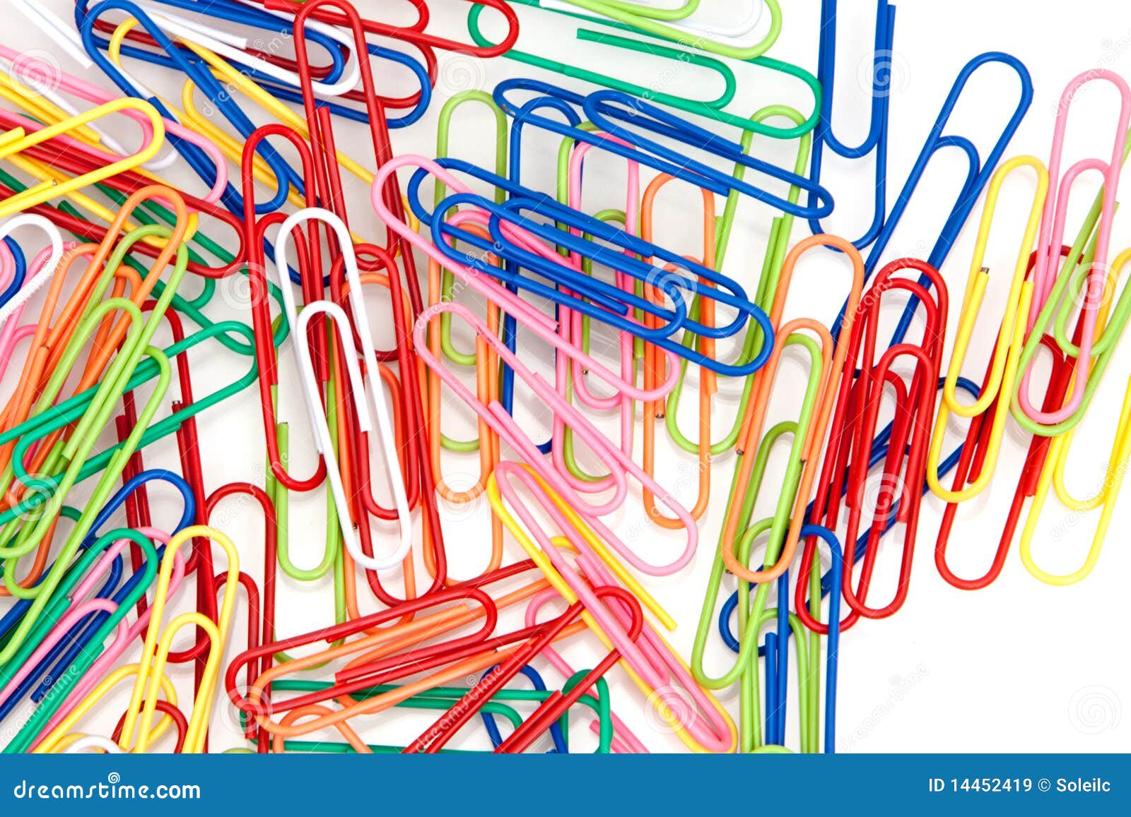 Colorful paper clips stock image. Image of supply, paperclip - 14452419