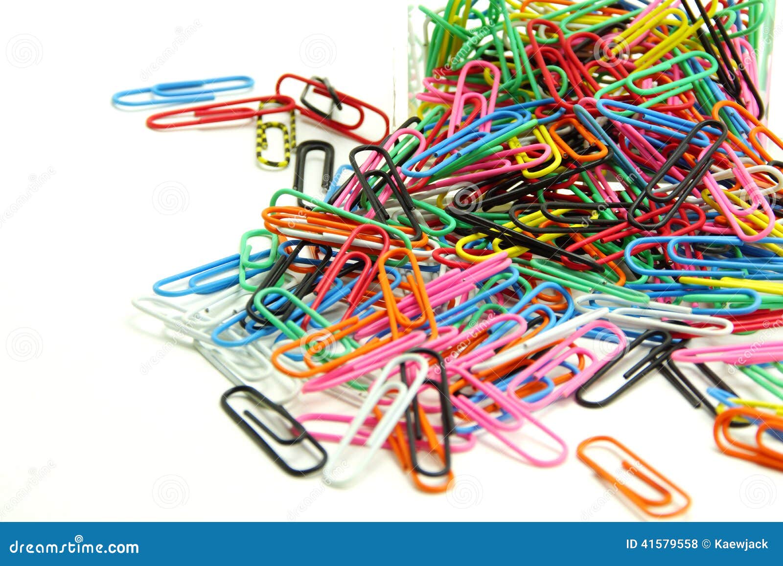 Colorful Paper Clips in Acrylic Box on White Backg Stock Photo - Image ...