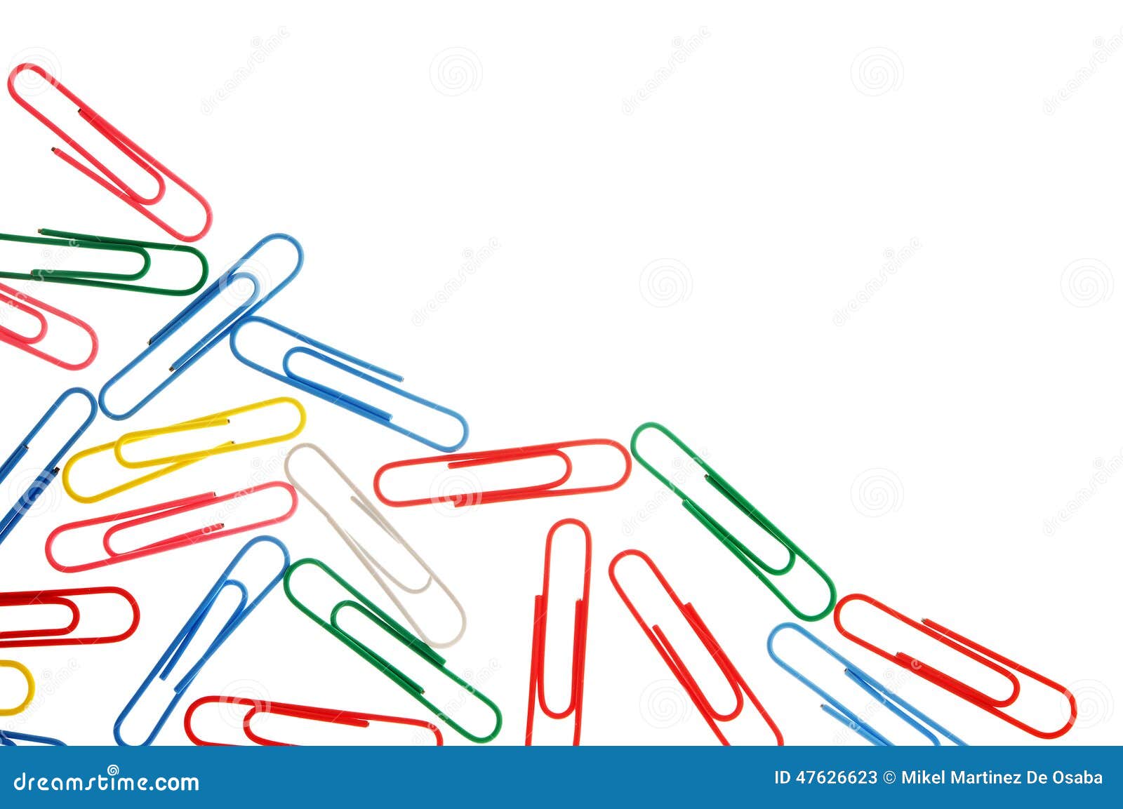 Colorful Paper Clips Isolated on White with Copy Space Stock Image ...
