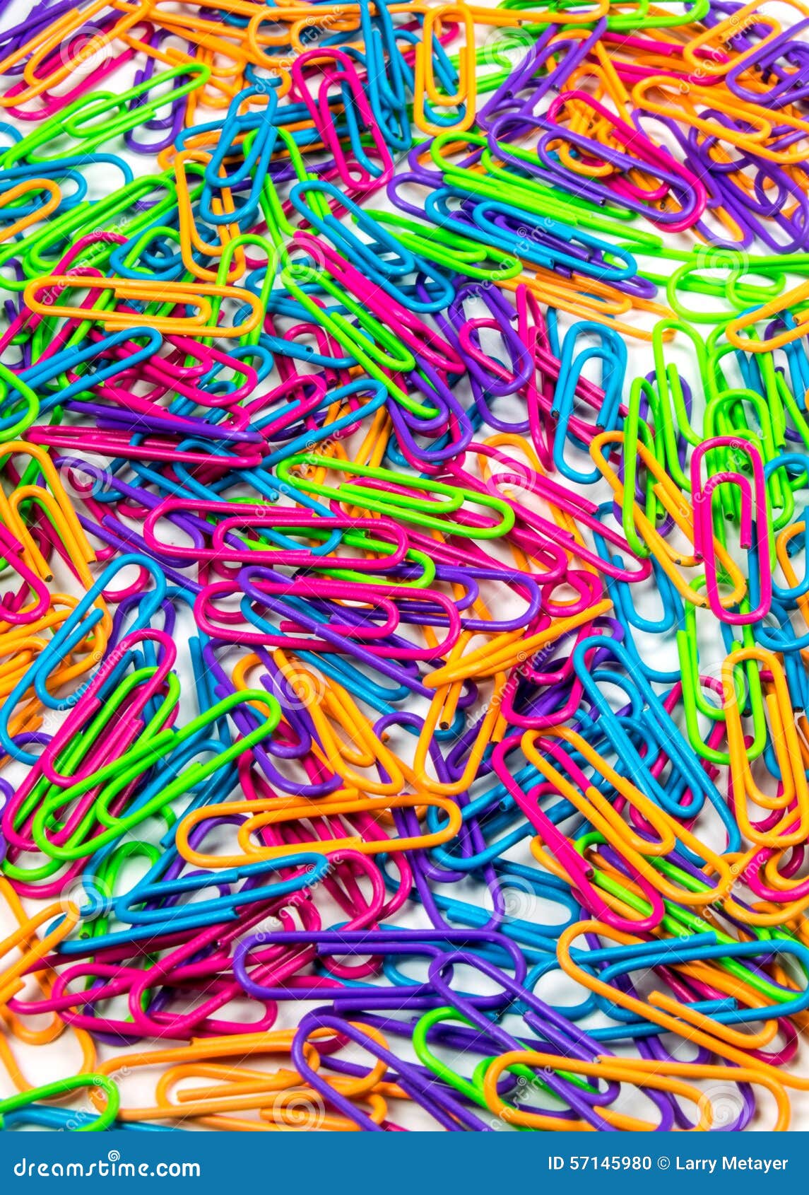 Colorful Paper Clips stock photo. Image of secretary - 57145980