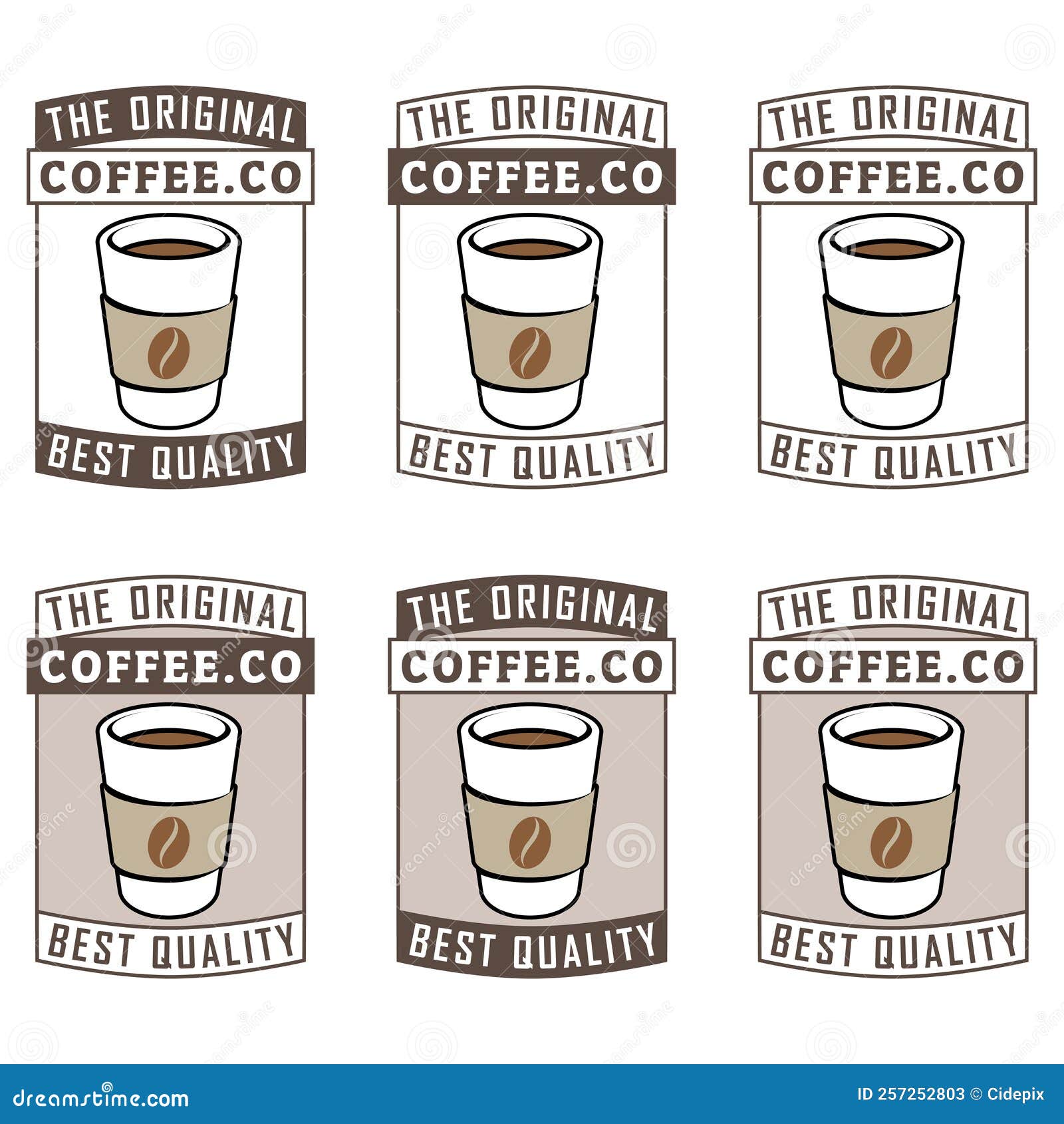 Colorful Paper Coffee Cup Icon with Text - Set 1 Stock Vector ...