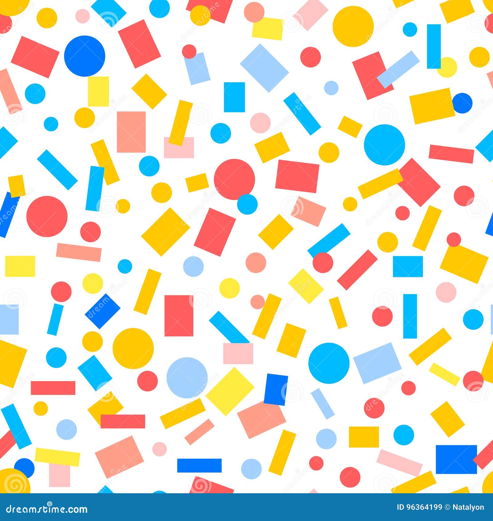 Colorful Paper Confetti Simple Seamless Pattern, Vector Stock Vector ...