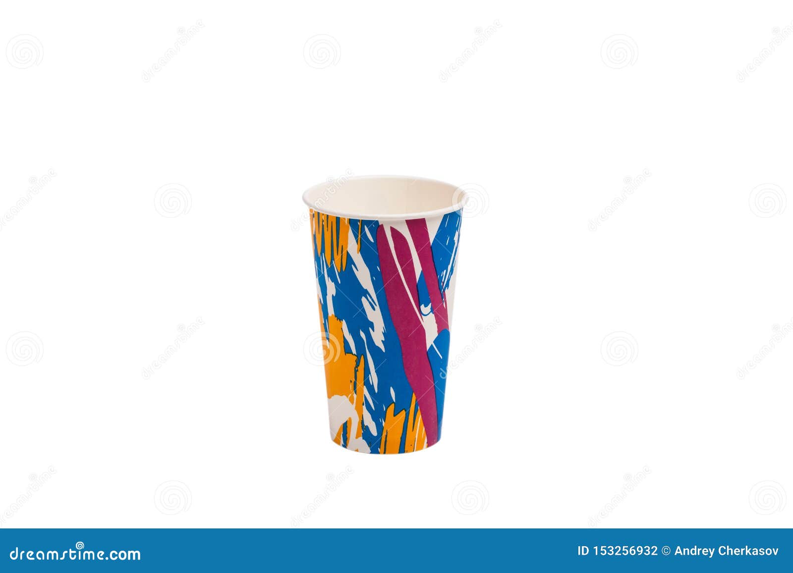 Colorful Paper Cup Isolated on White Stock Photo - Image of orange ...