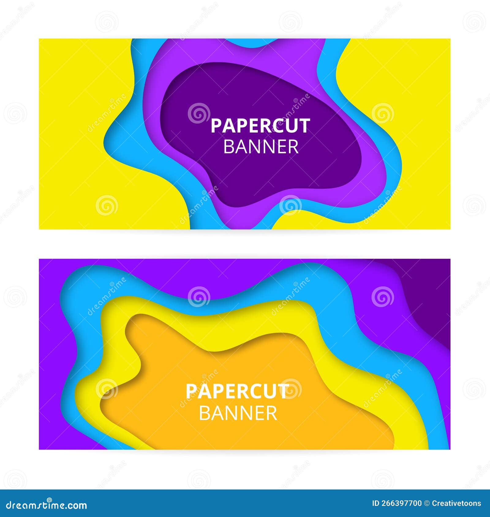 Colorful Abstract Paper Cut Banners Stock Vector - Illustration of ...