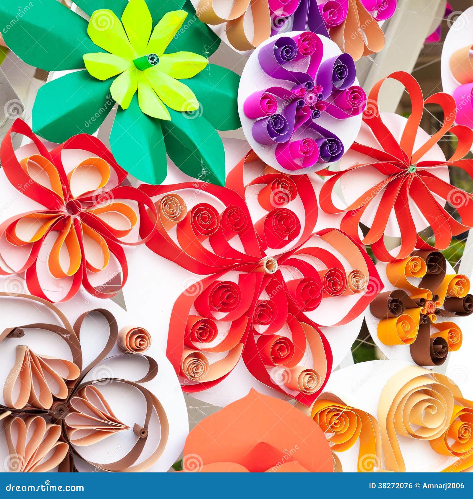 Colorful Paper Flowers on Background Stock Photo - Image of flower ...