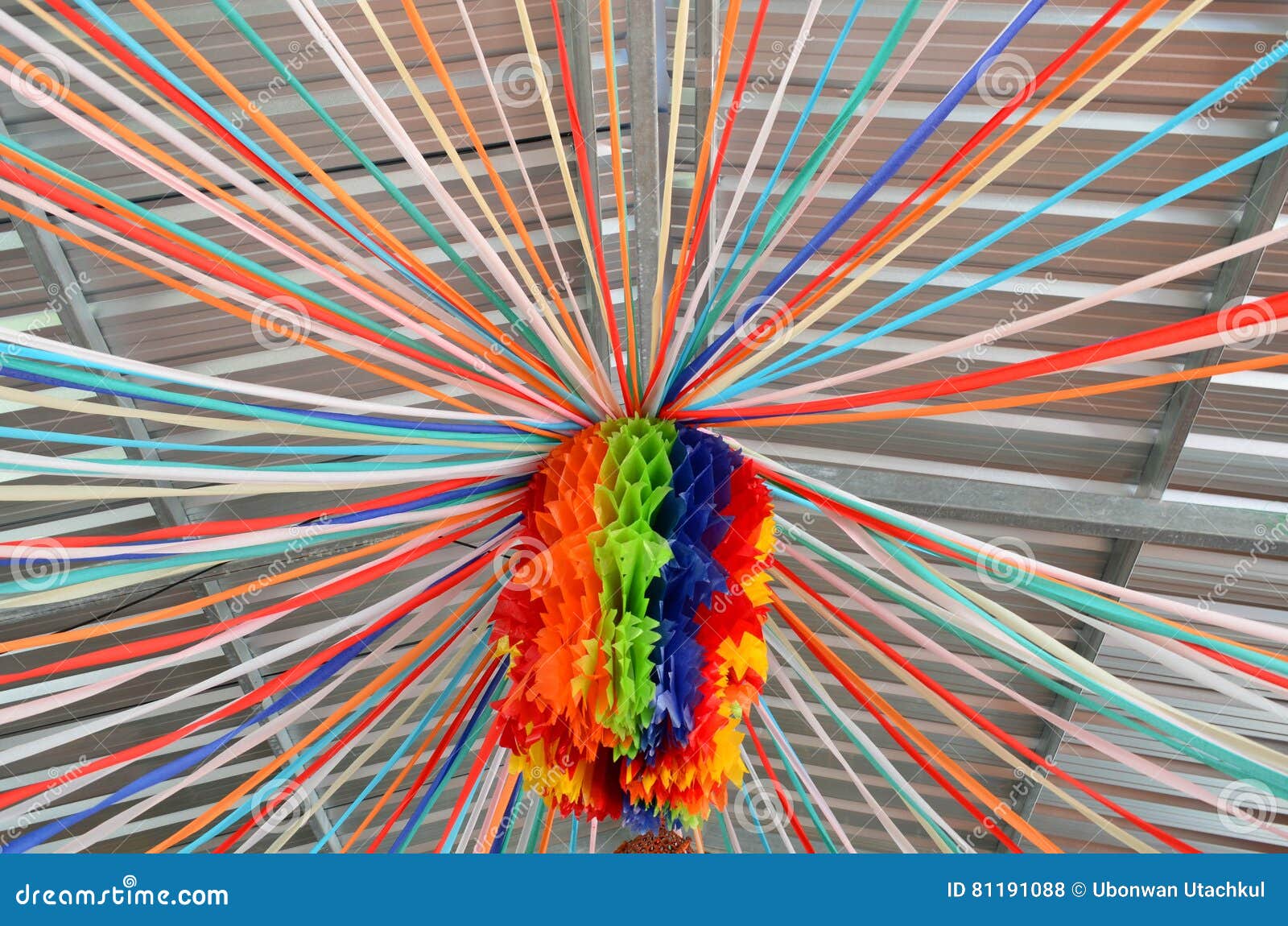 Colorful Paper Hanging Mobile Stock Photo - Image of white, decoration ...