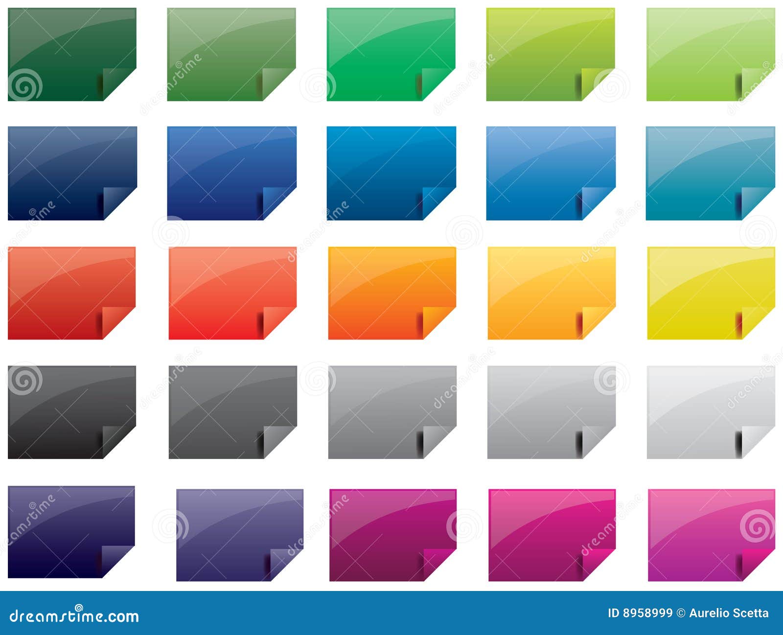Colorful paper icon set stock vector. Illustration of generated - 8958999