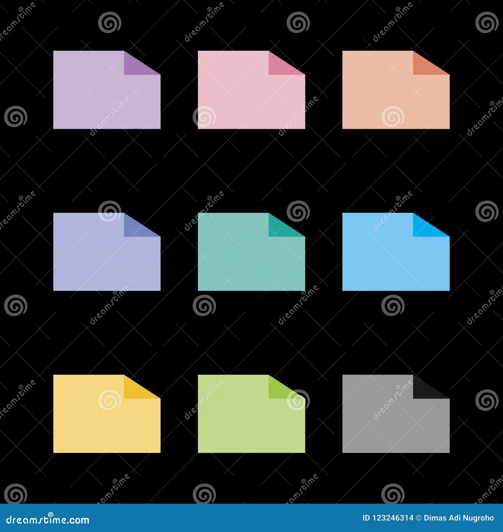 Colorful Paper Icon Set. Paper Logo Vector Stock Illustration ...