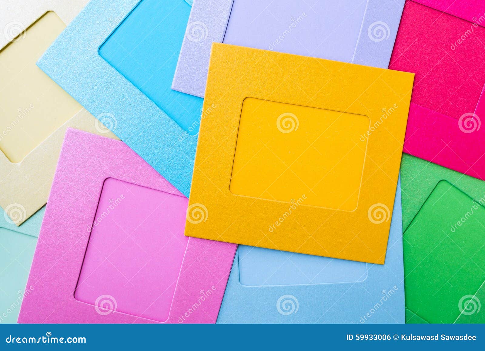 Colorful Paper Instant Photo Frames Stock Photo - Image of background ...