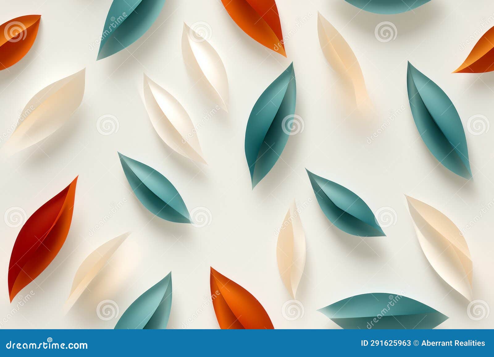 Colorful Paper Leaves on a White Background Stock Illustration ...