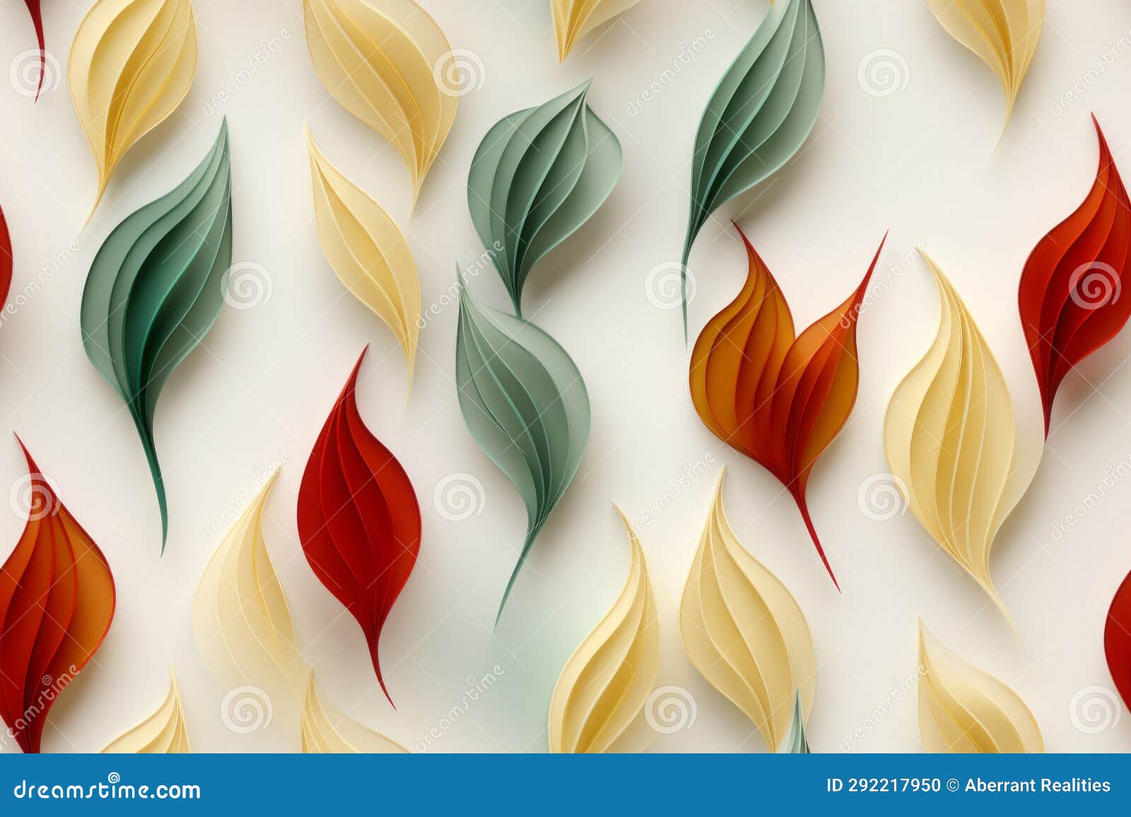 Colorful Paper Leaves on a White Background Stock Illustration ...