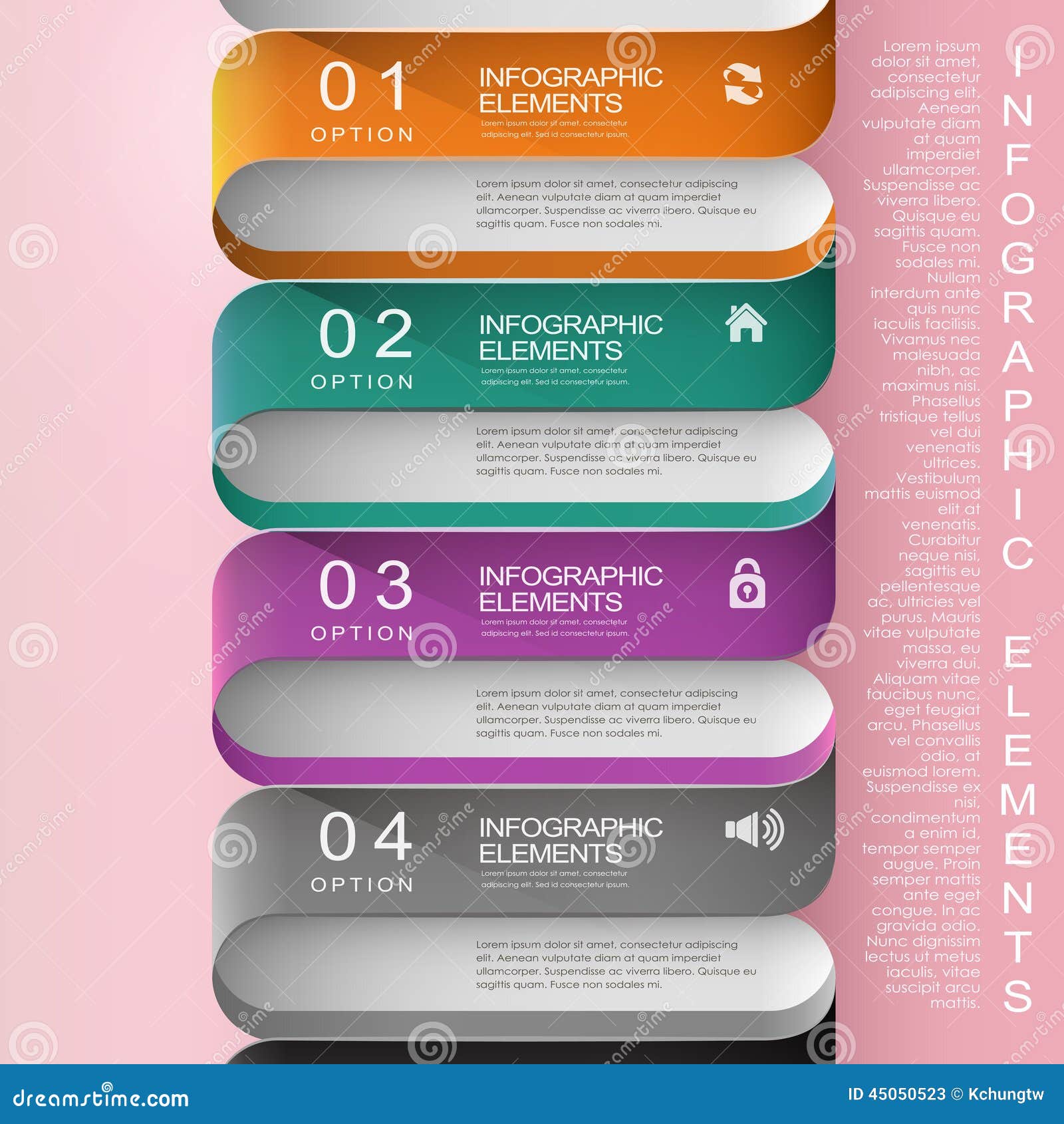 Colorful Paper Modern Abstract Flow Chart Infographic Stock Vector ...