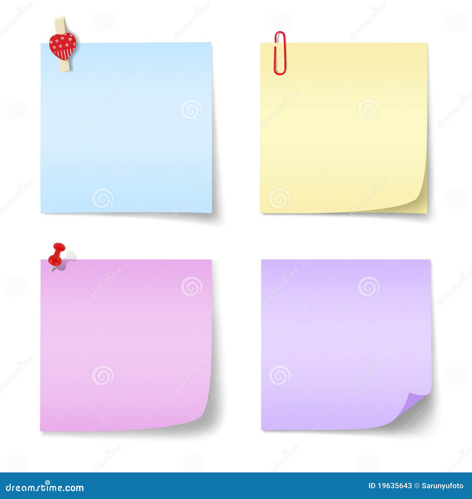 Colorful paper note stock image. Image of adhesive, attachment - 19635643