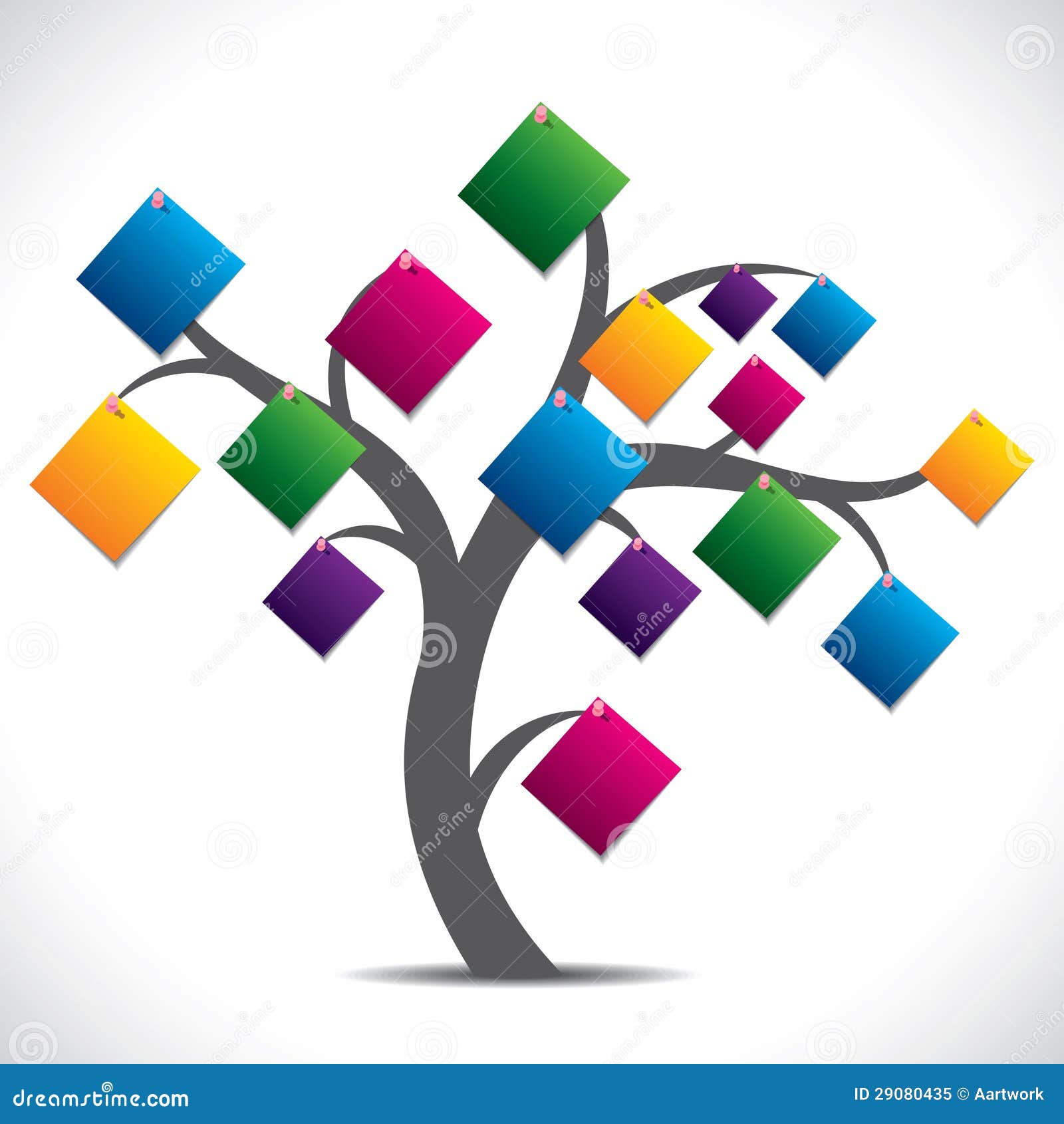 Colorful Paper Note Tree Royalty Free Stock Photo - Image: 29080435