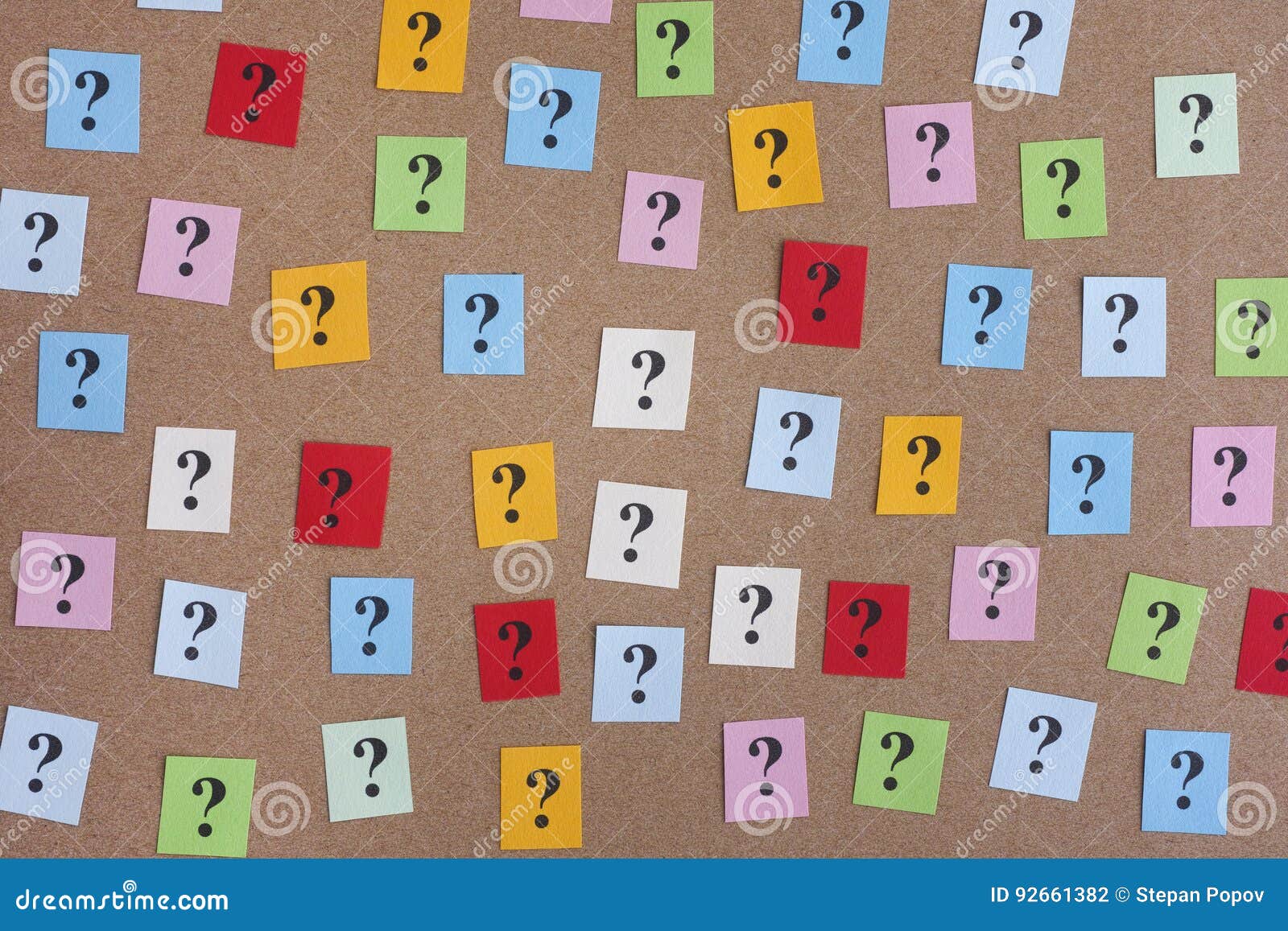 Colorful Paper Notes with Question Marks Stock Photo - Image of paper ...