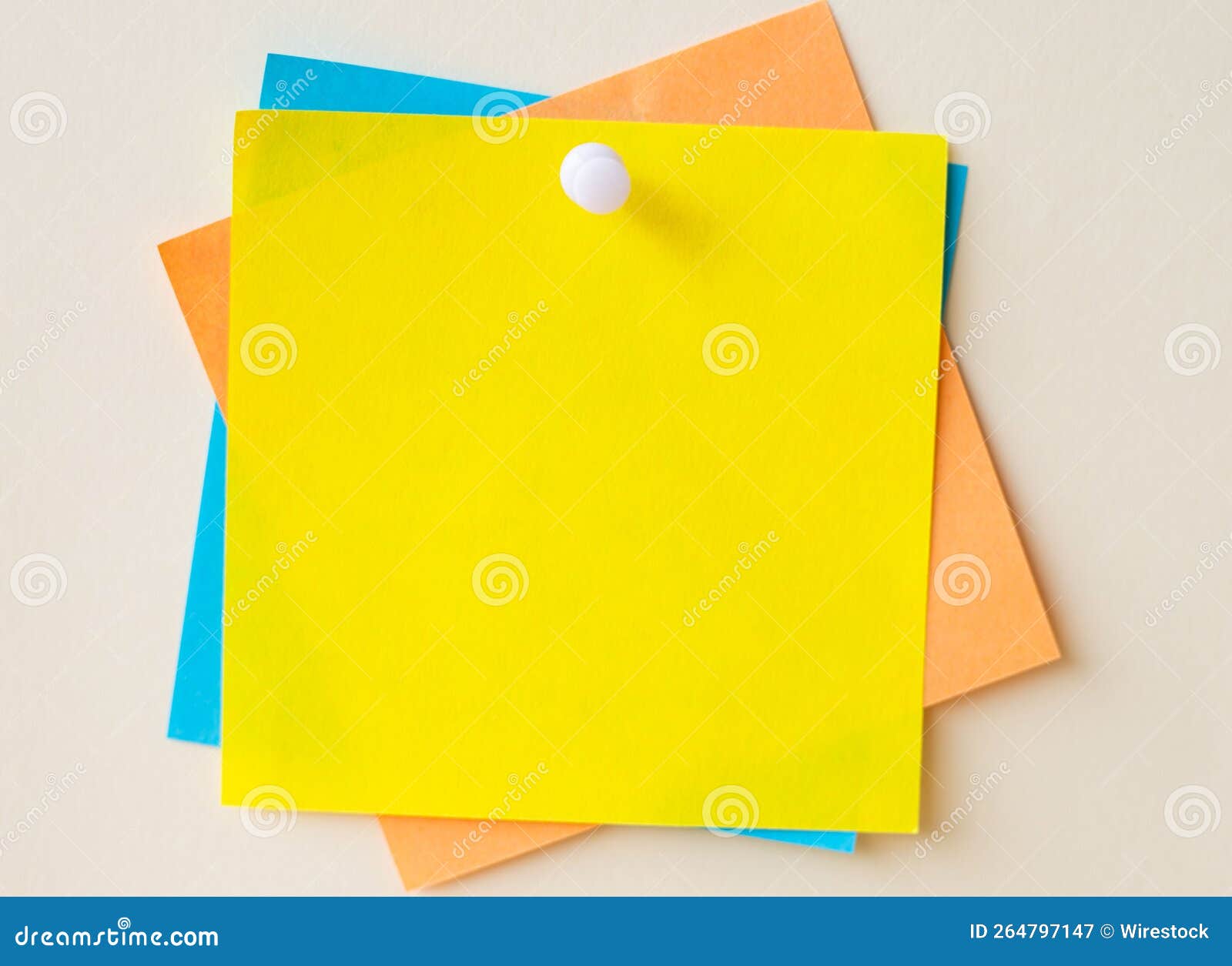 Colorful Paper Notes Stacked Together and Pinned on the Wall. Stock ...