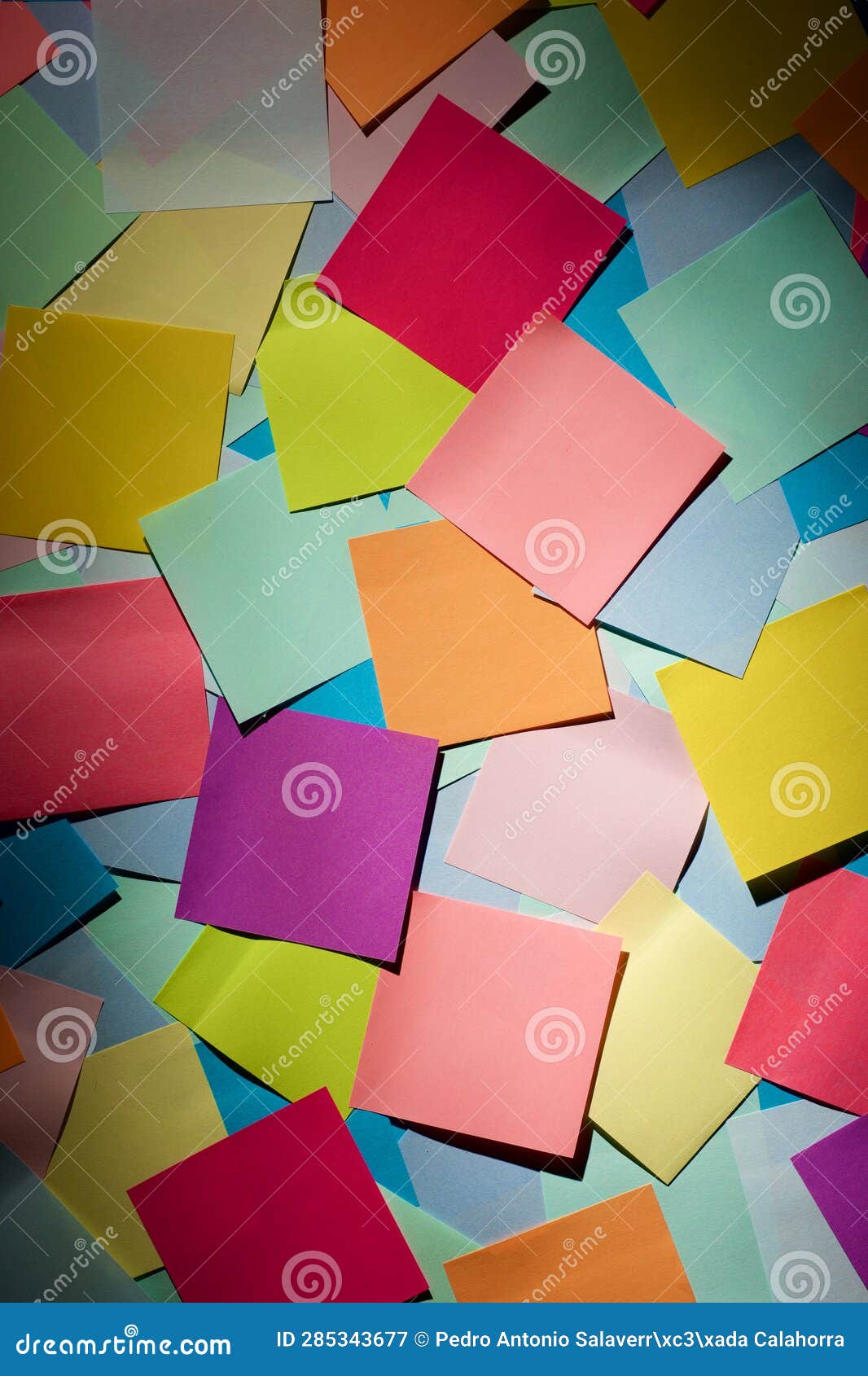 Colorful Paper Notes on a Table Stock Image - Image of information ...