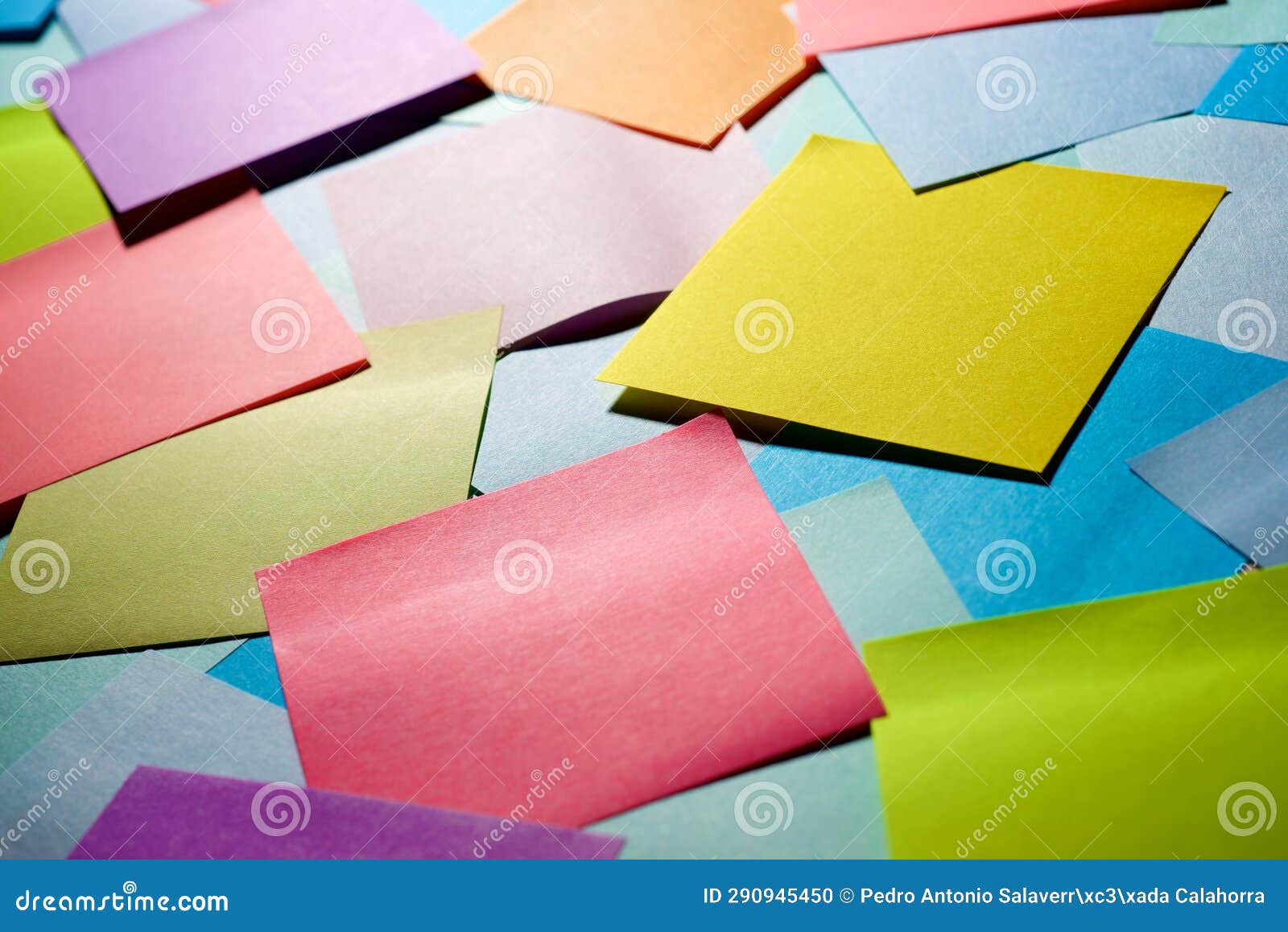 Colorful Paper Notes on a Table Stock Photo - Image of sample, colored ...