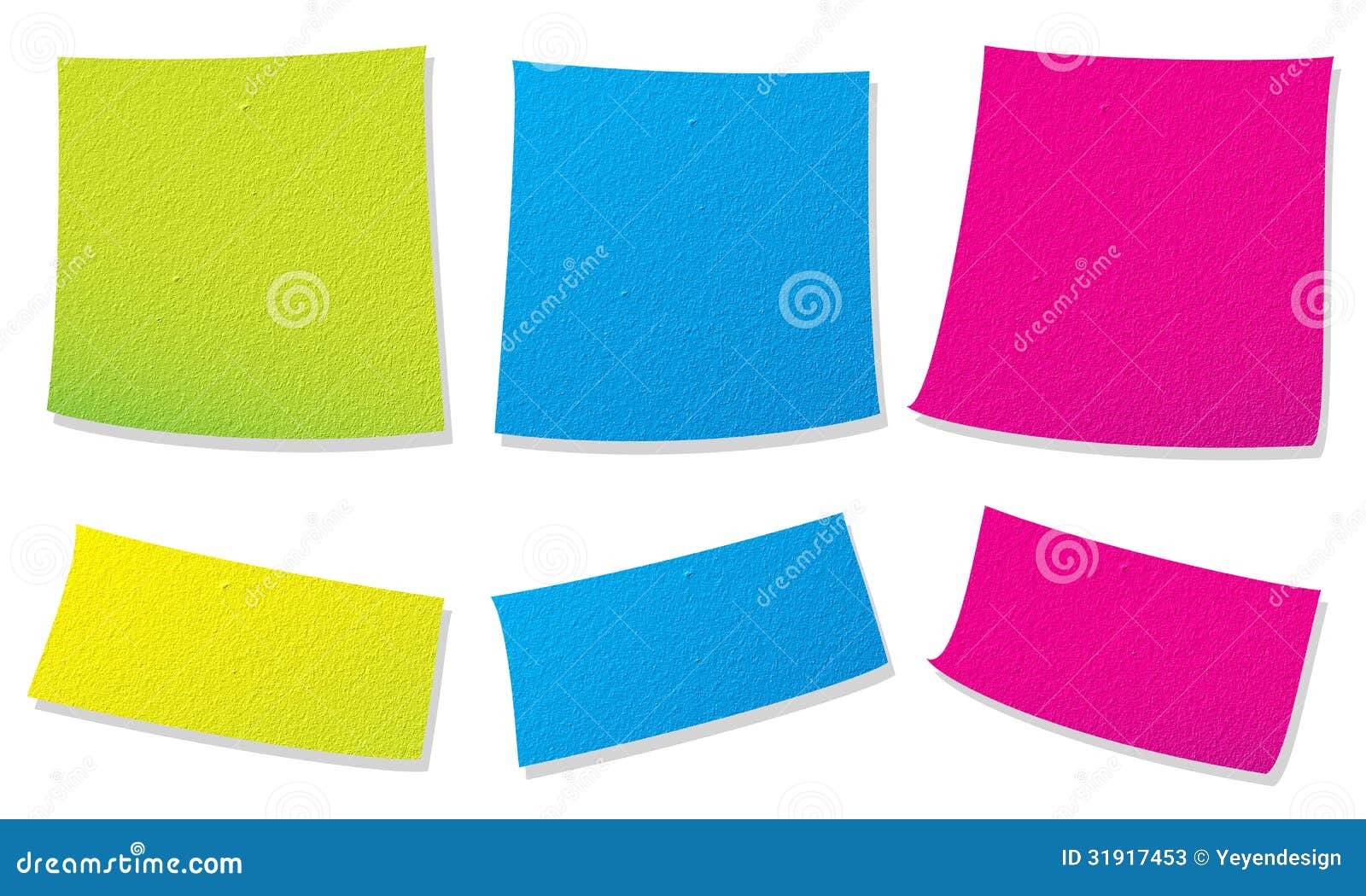 Colorful paper notes stock illustration. Illustration of attached ...