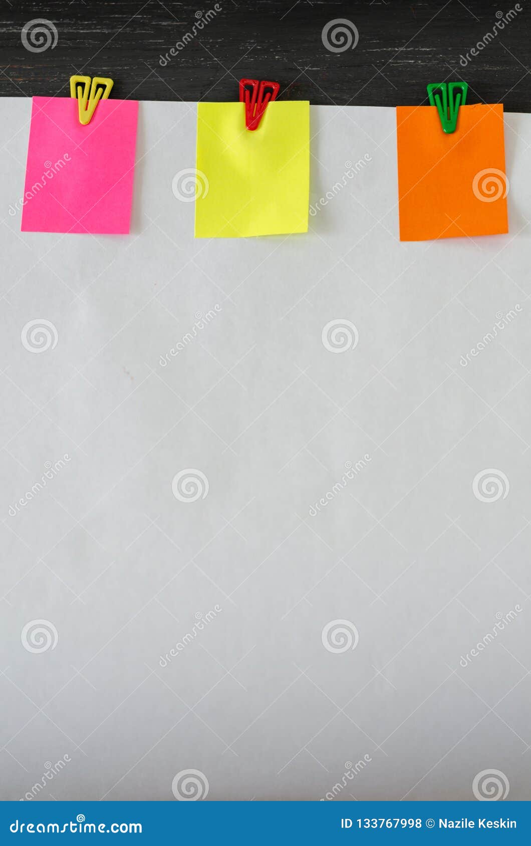 Empty Colorful Post Its on the Wall Stock Photo - Image of organization ...