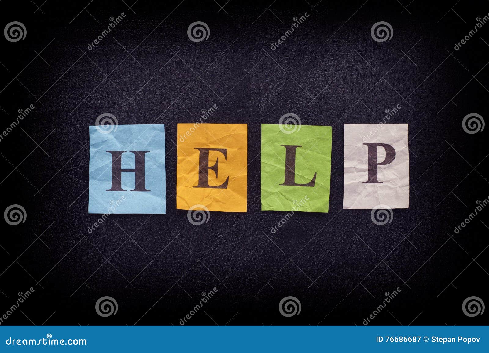 Colorful Paper Notes with the Word Help Stock Image - Image of help ...