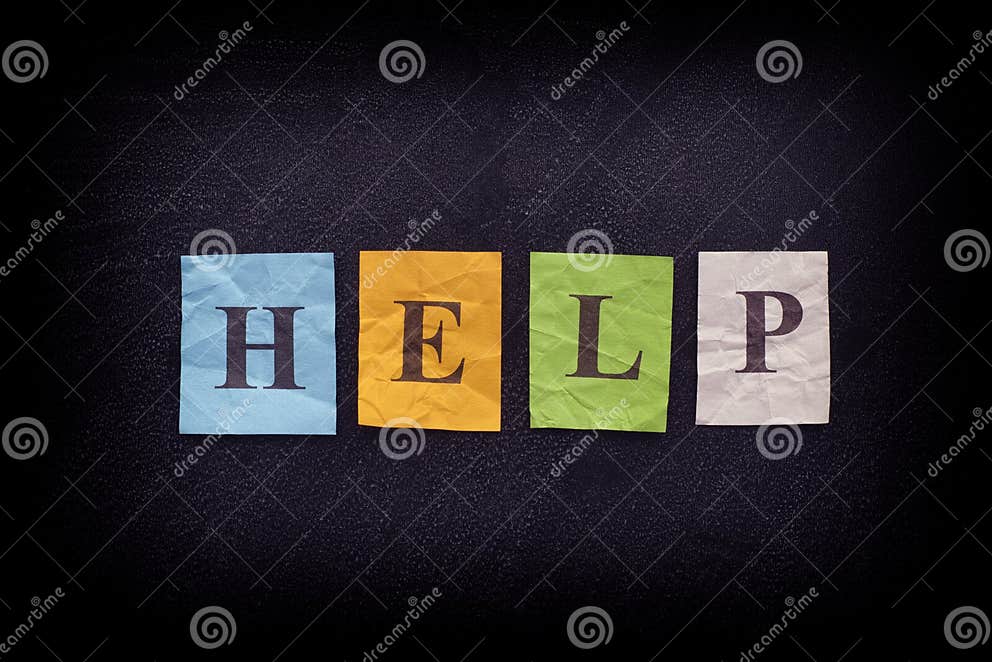 Colorful Paper Notes with the Word Help Stock Image - Image of help ...